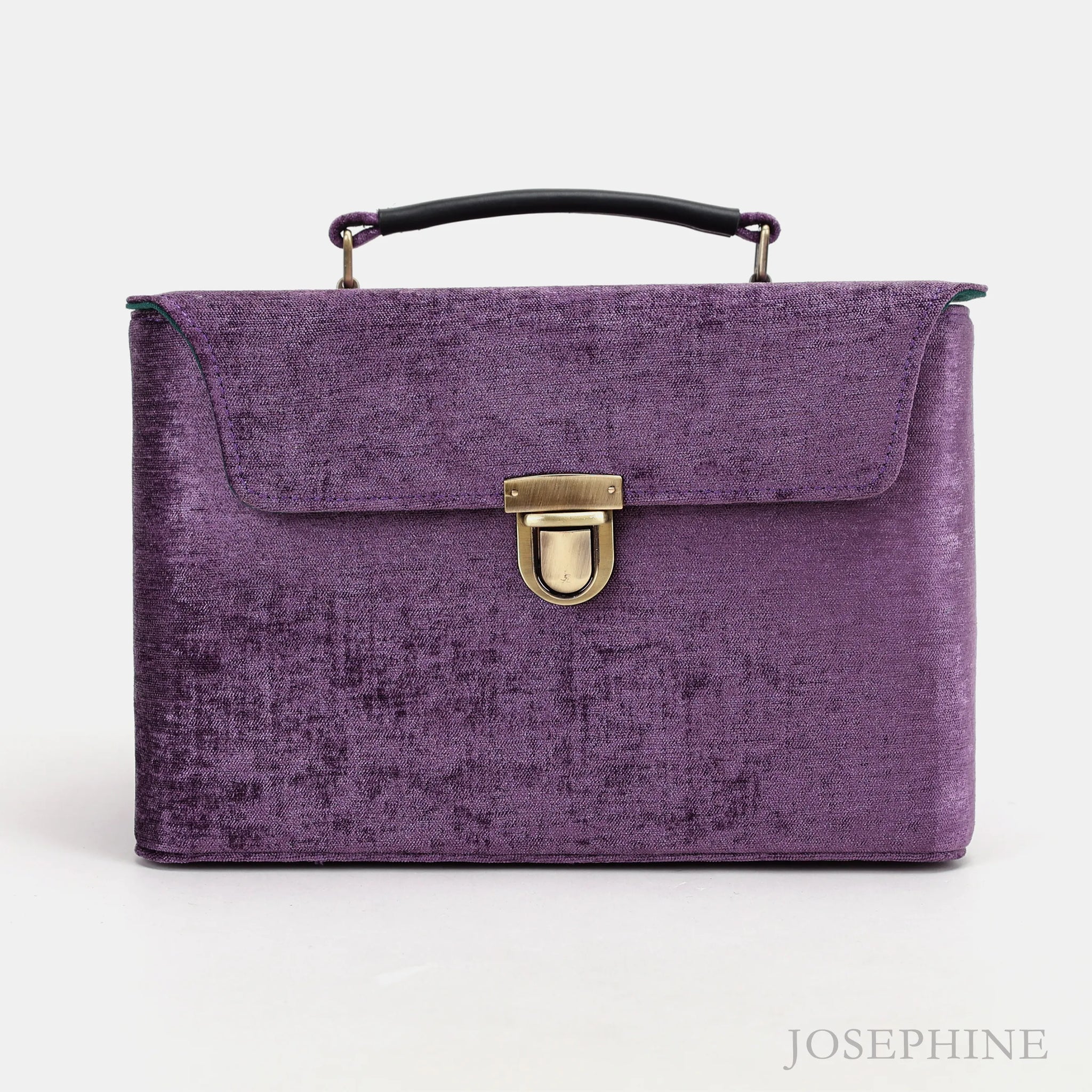 Josephine Large Train Case Purse | Solid Purple