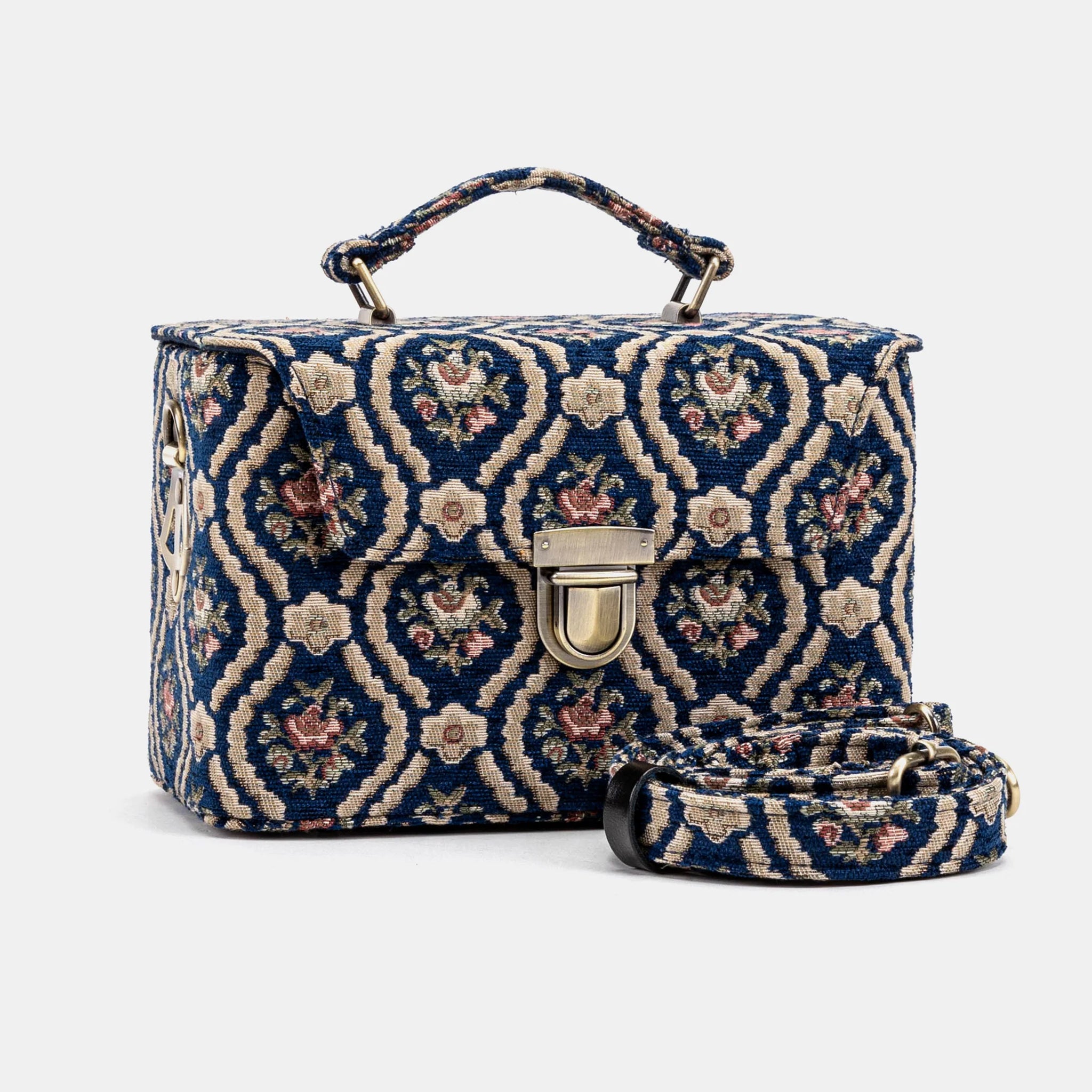 Clara Medium Train Case Purse | Traditional Blue