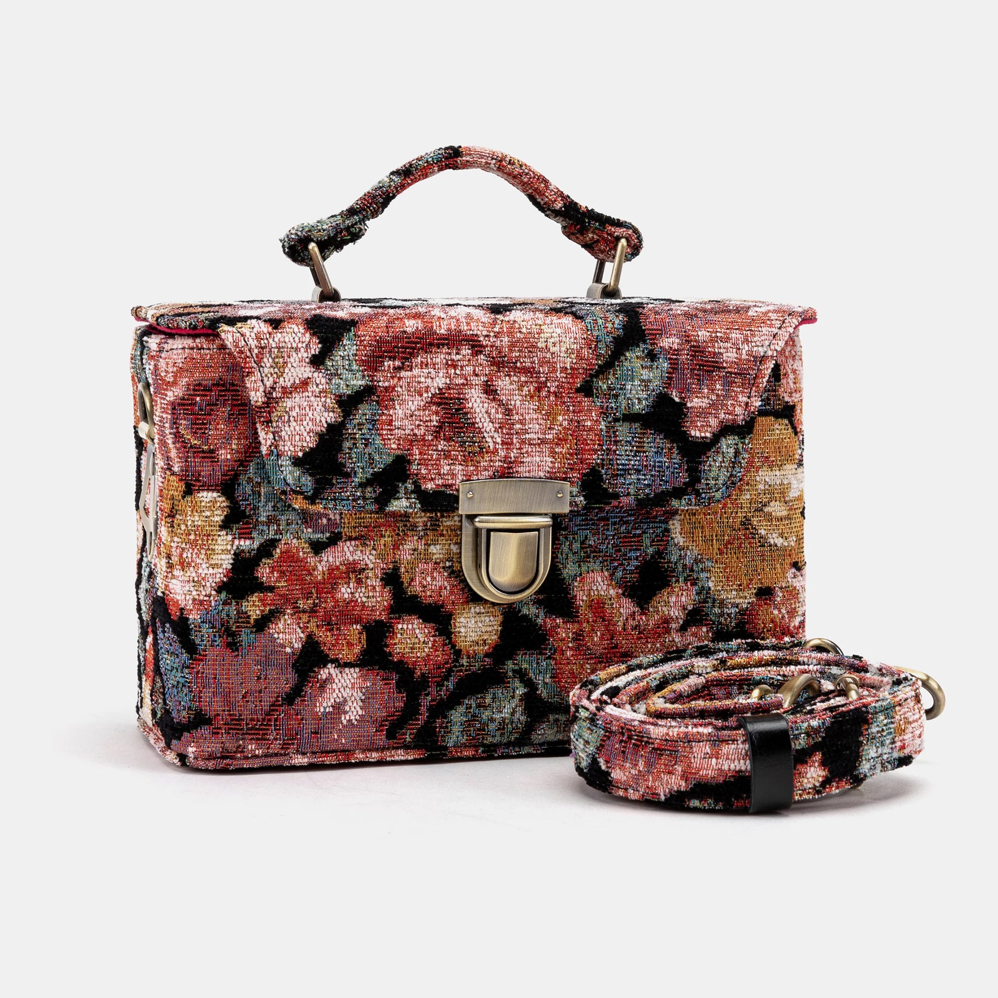 Clara Medium Train Case Purse | Floral Rose
