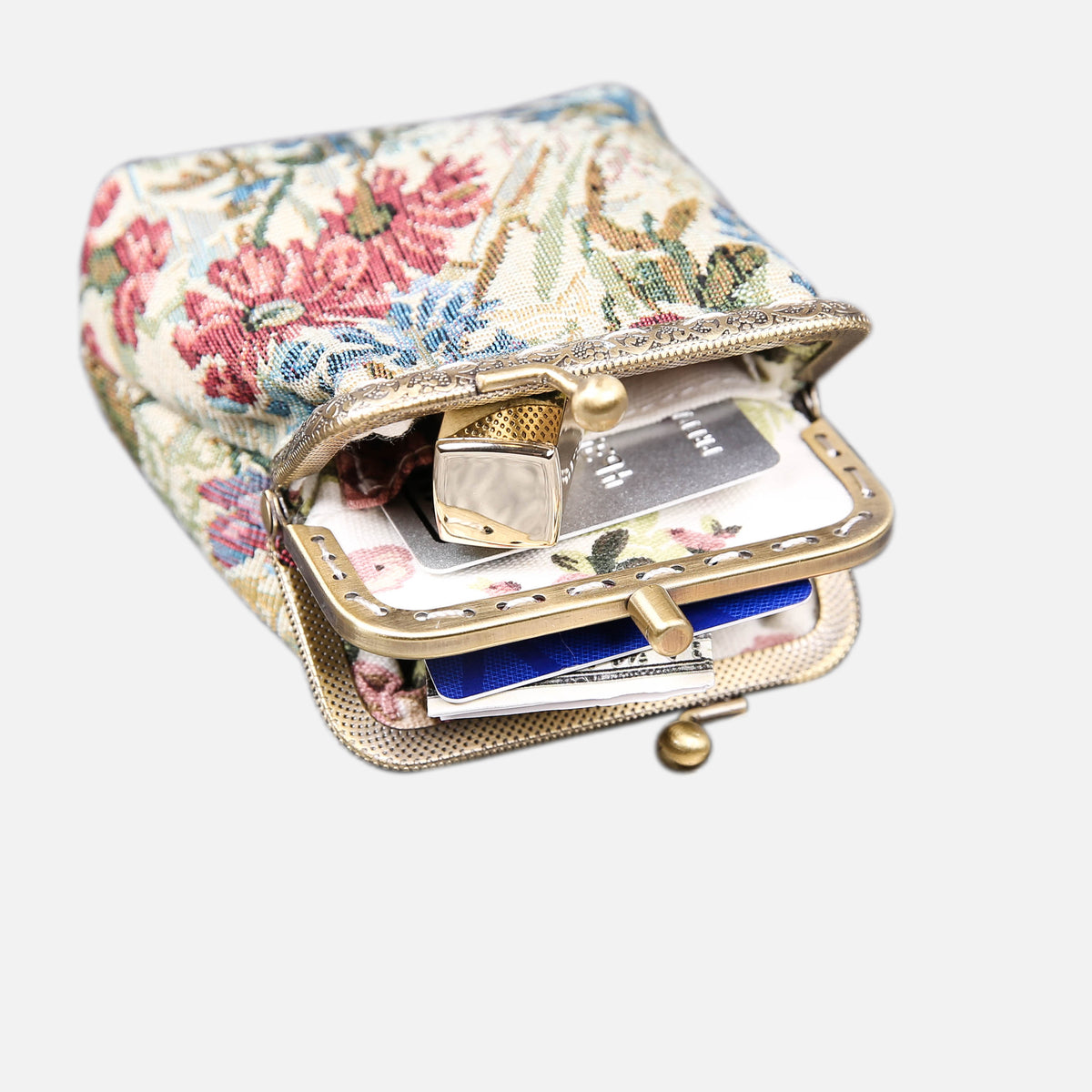 Spring Valley Double Kiss Clasp Coin Purse Carpetbag of America