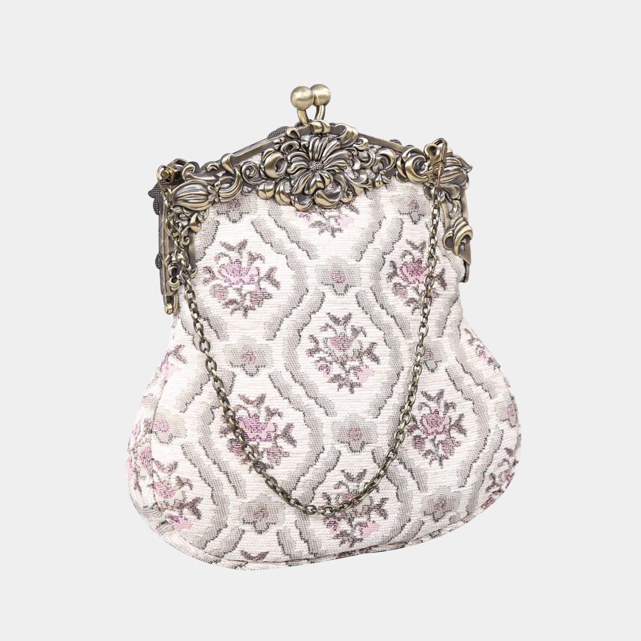 Traditional Cream Chatelaine Purse Large Carpetbag of America