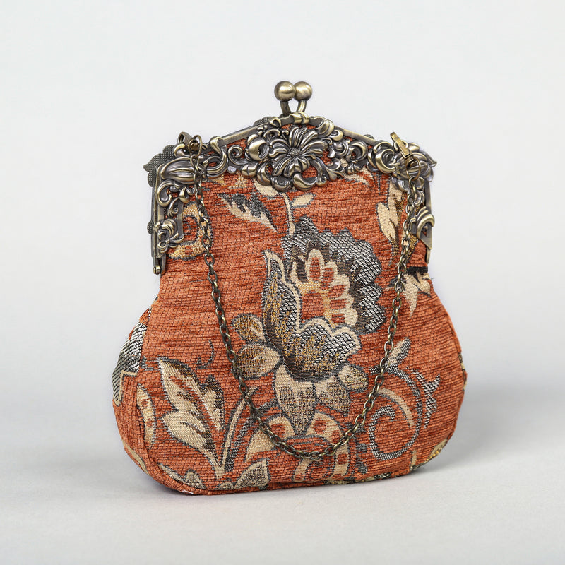 Paisley Orange Chatelaine Purse Large Carpetbag of America