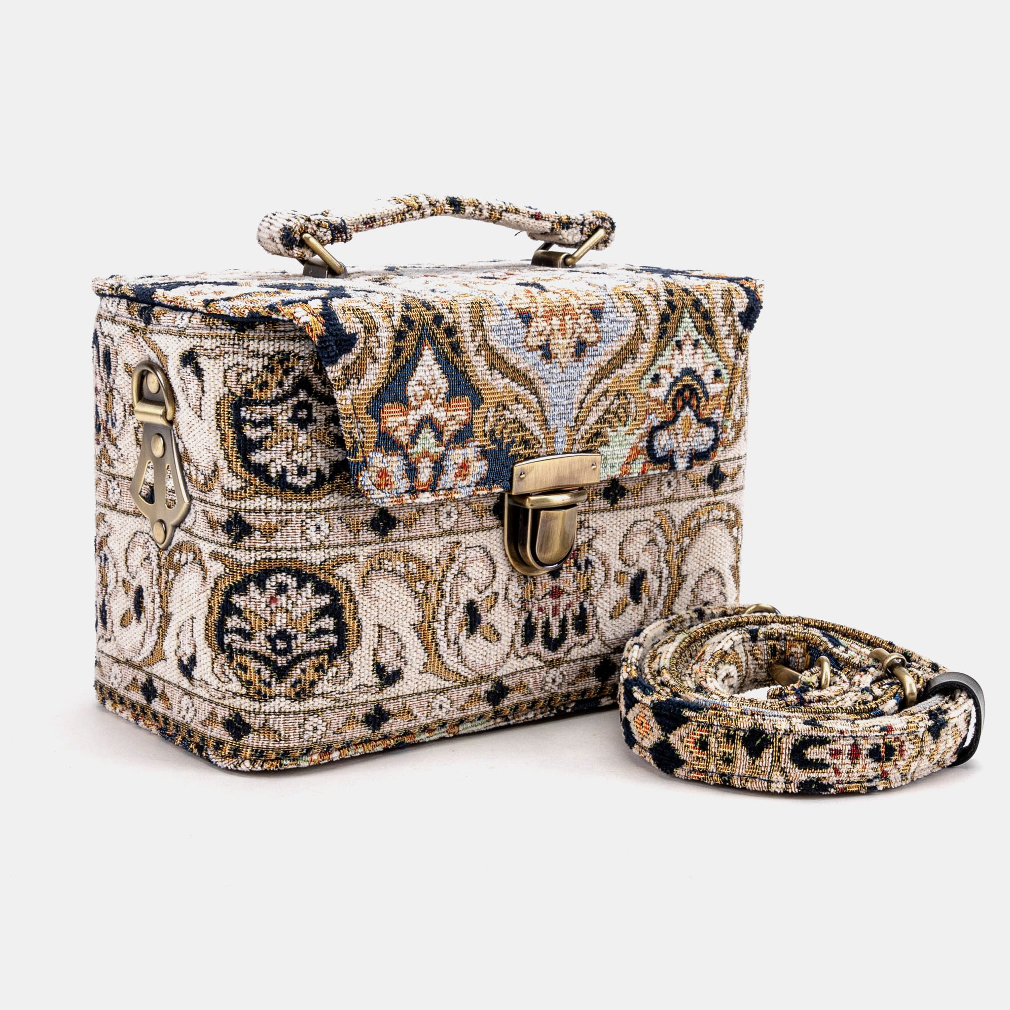 Clara Medium Train Case Purse | Golden Age Navy