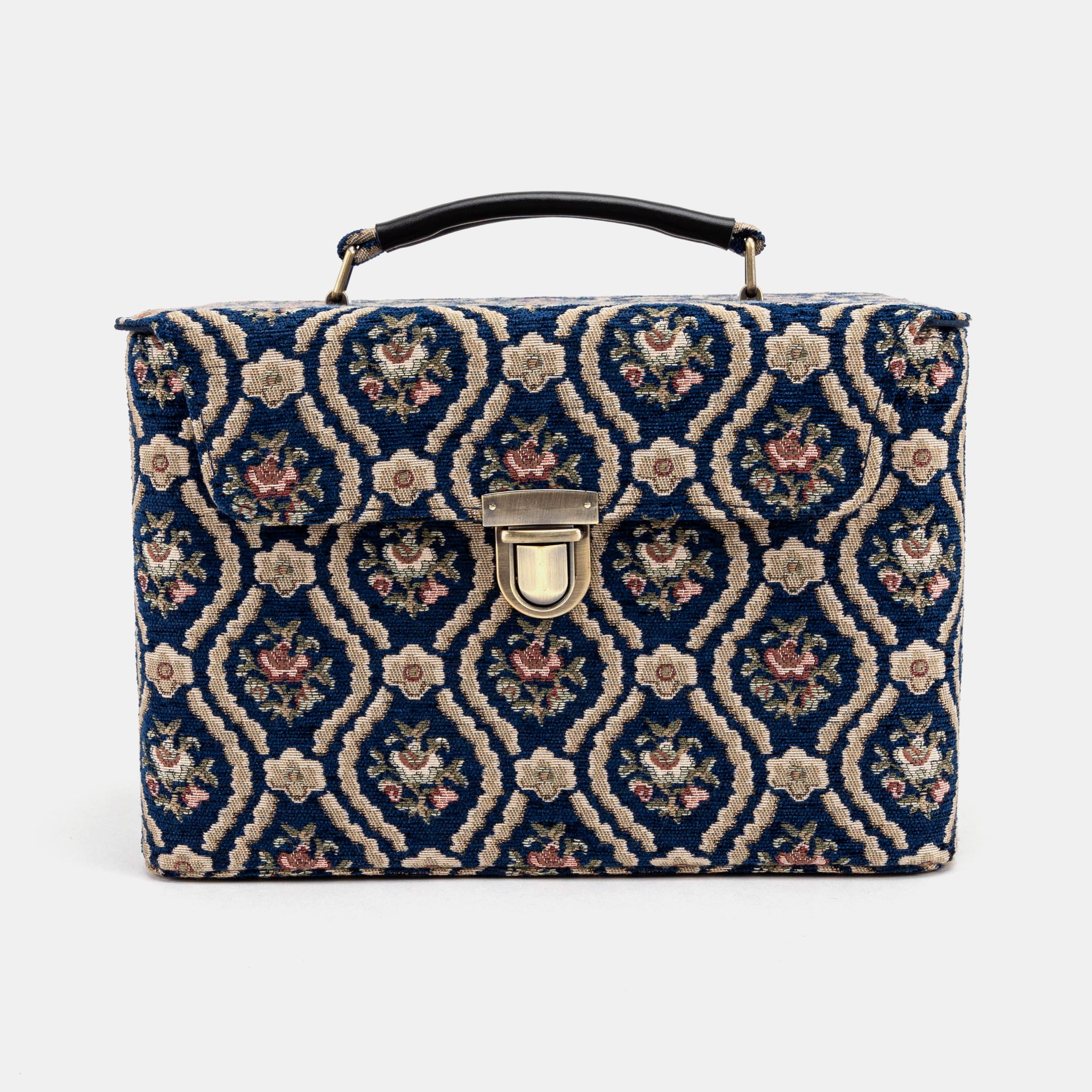 Josephine Large Train Case Purse | Traditional Blue