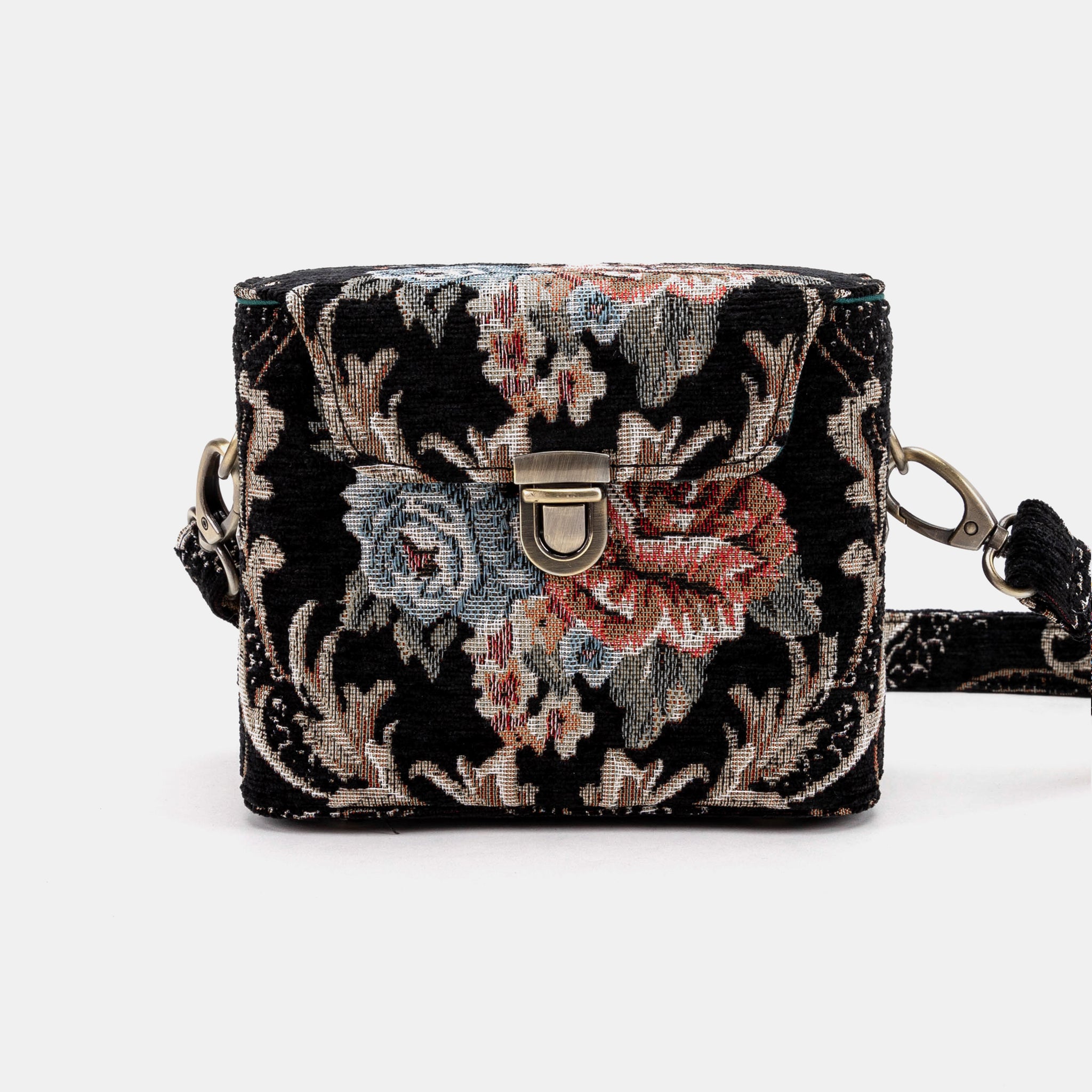 Floral Black | Emma Small Train Case Purse