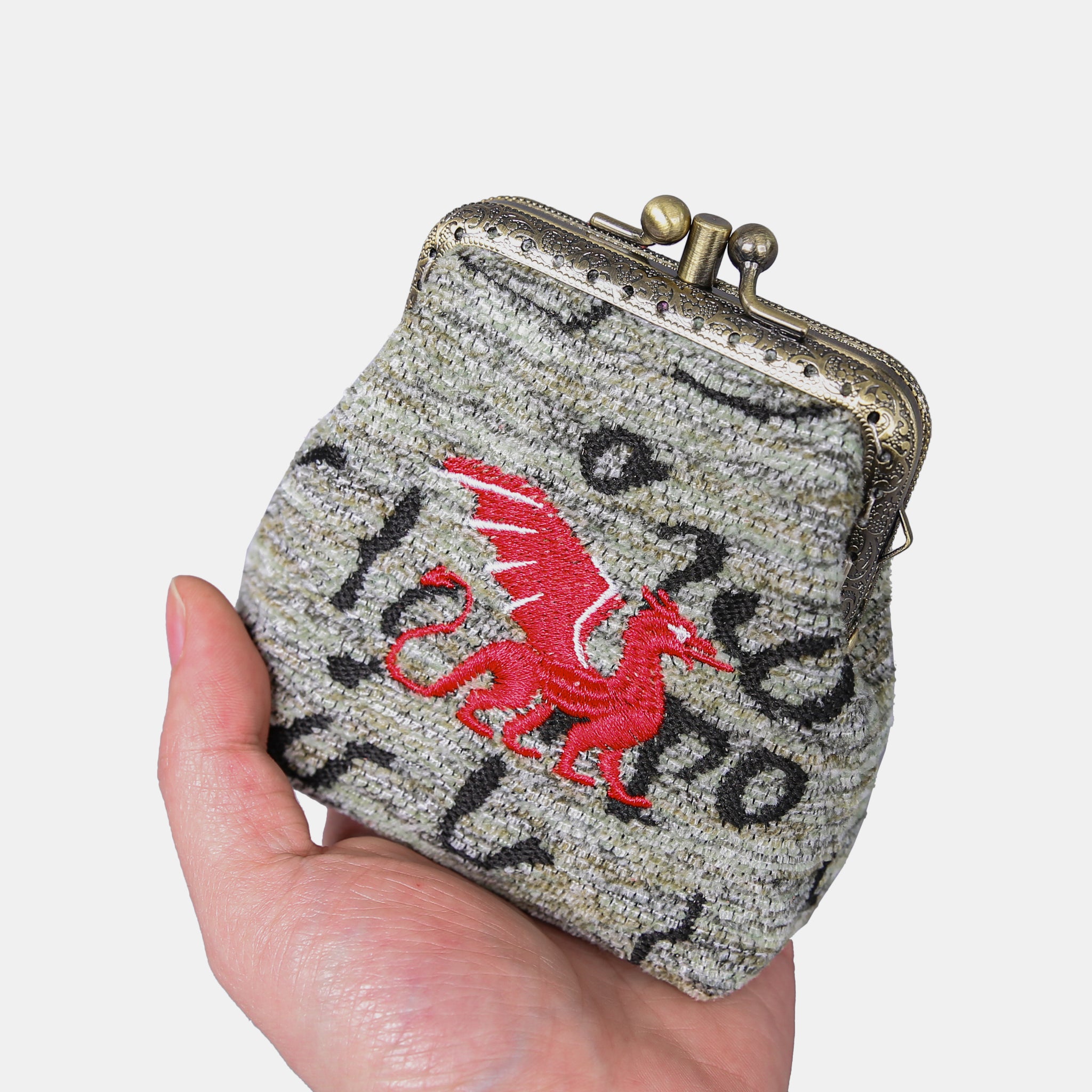 Here Be Dragons Double Kiss Clasp Coin Purse Carpetbag of America
