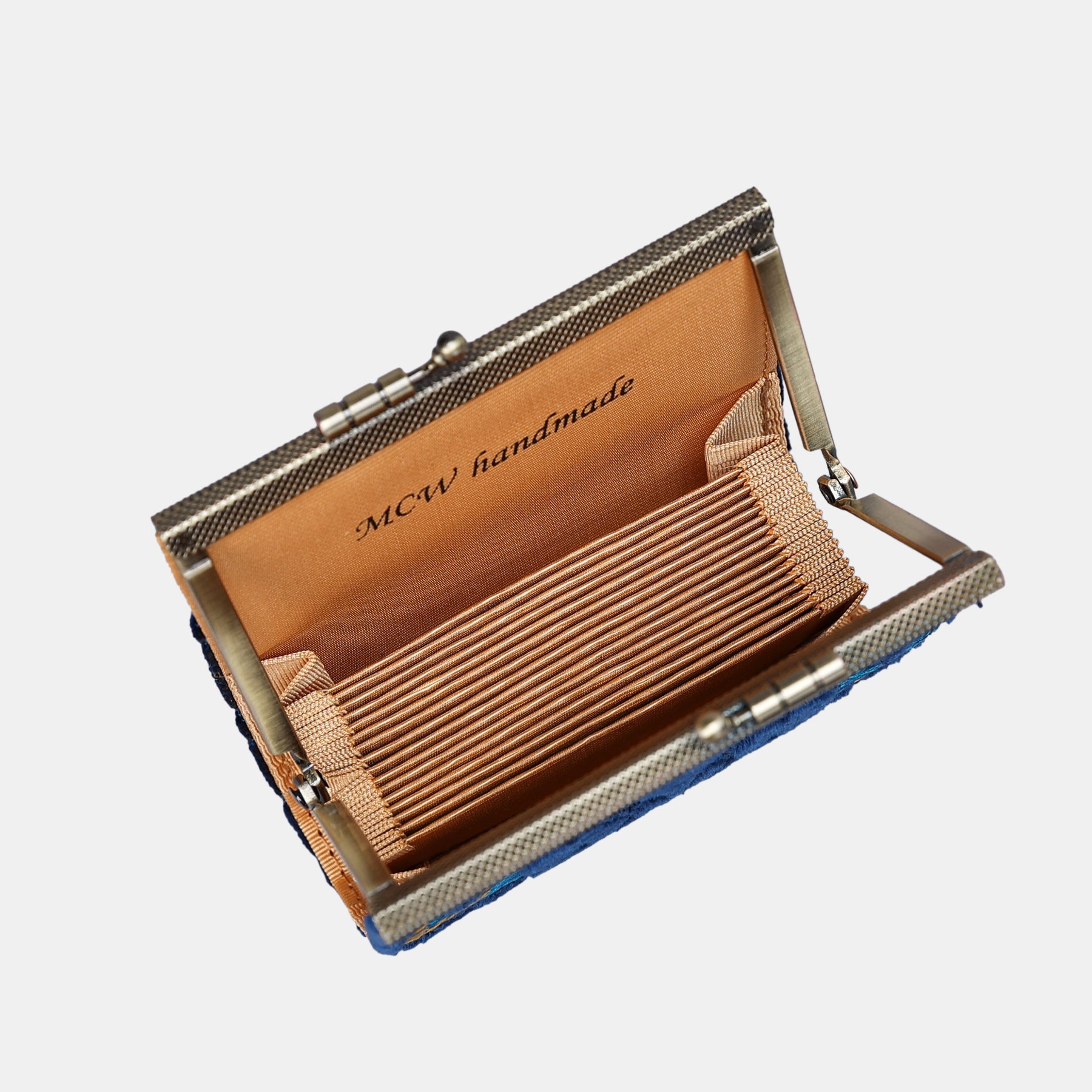 Damask Velvet Royal Blue Card Wallet Carpetbag of America