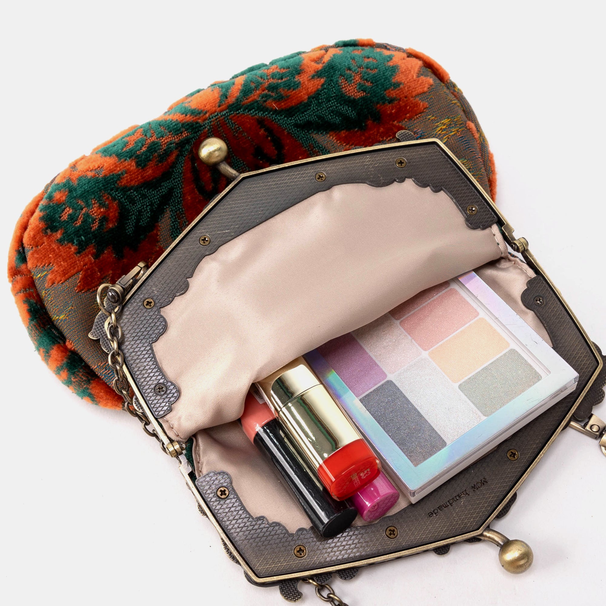 Burnout Velvet Revival Jade | Chatelaine Purse in Large