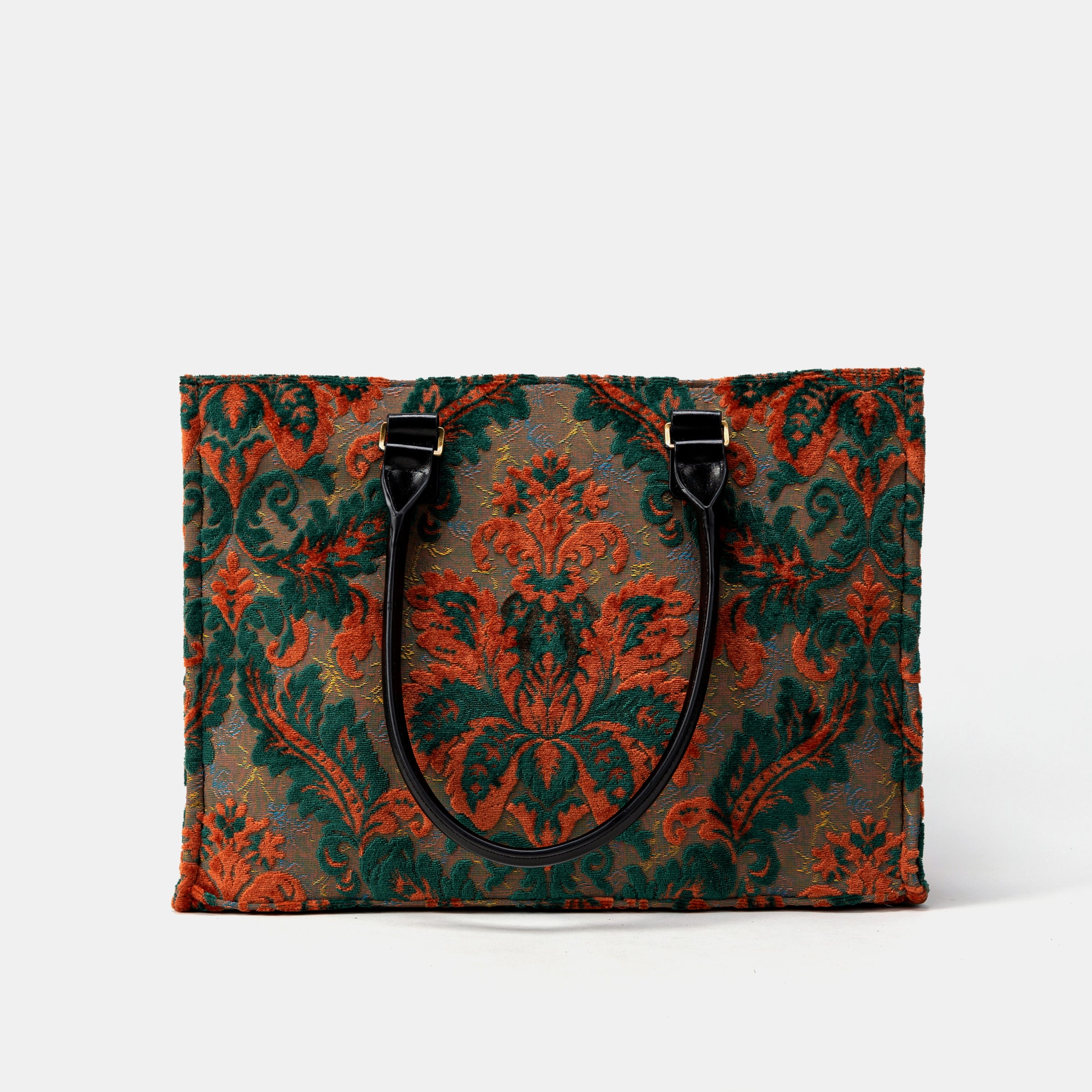 Laptop Work Tote | Burnout Velvet Revival (Jade)