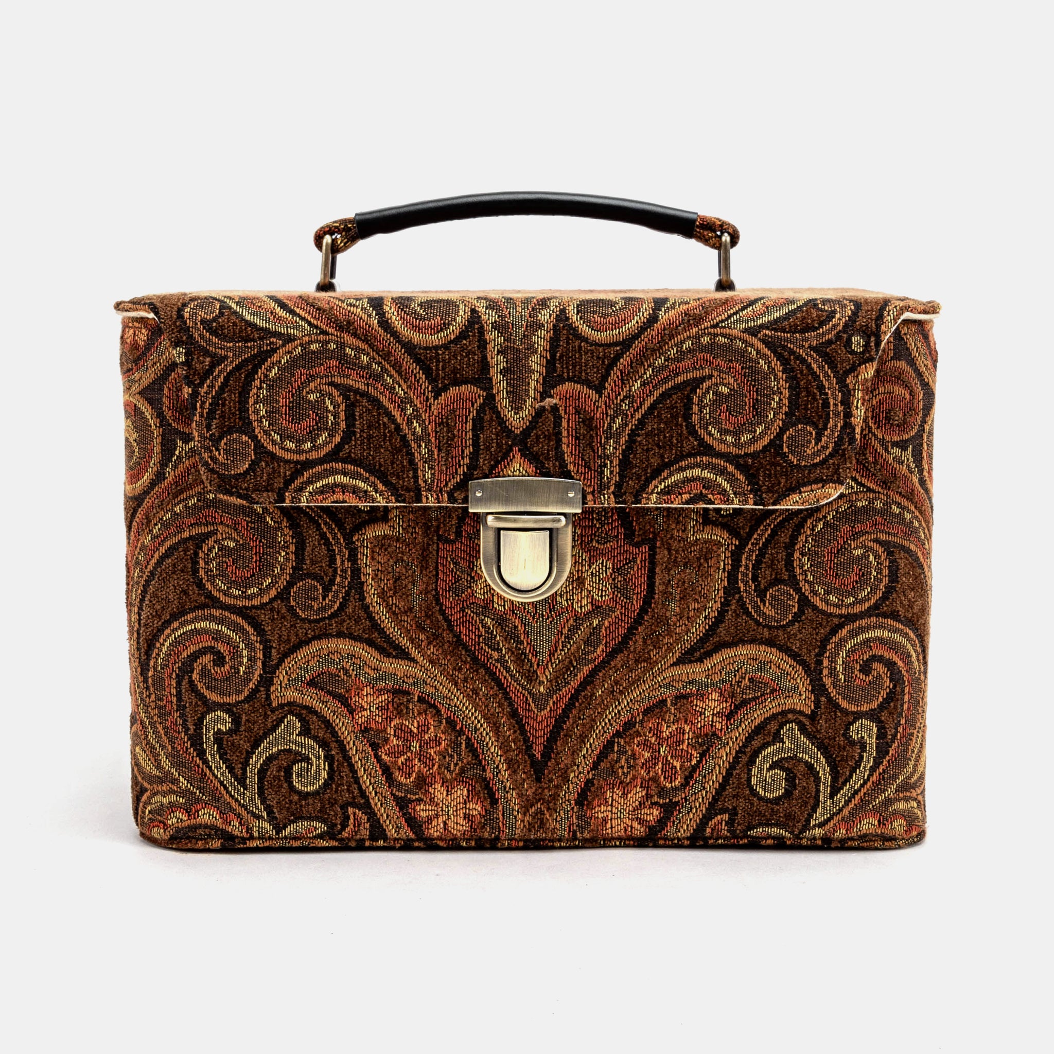 Josephine Large Train Case Purse | Damask D. Brown
