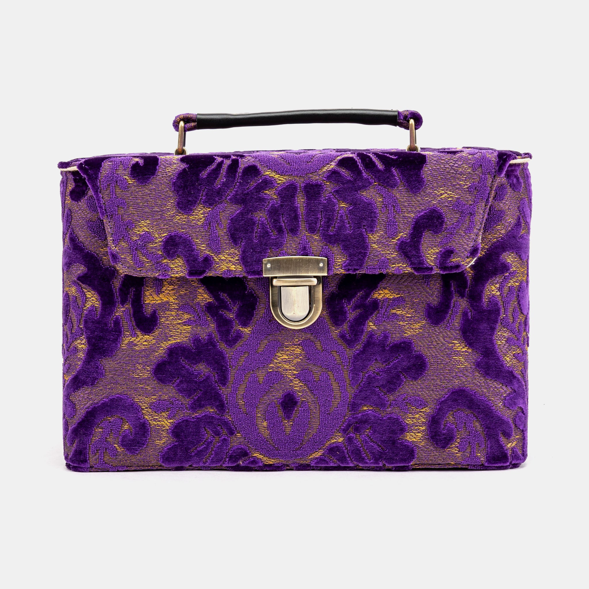 Josephine Large Train Case Purse | Burnout Velvet Purple