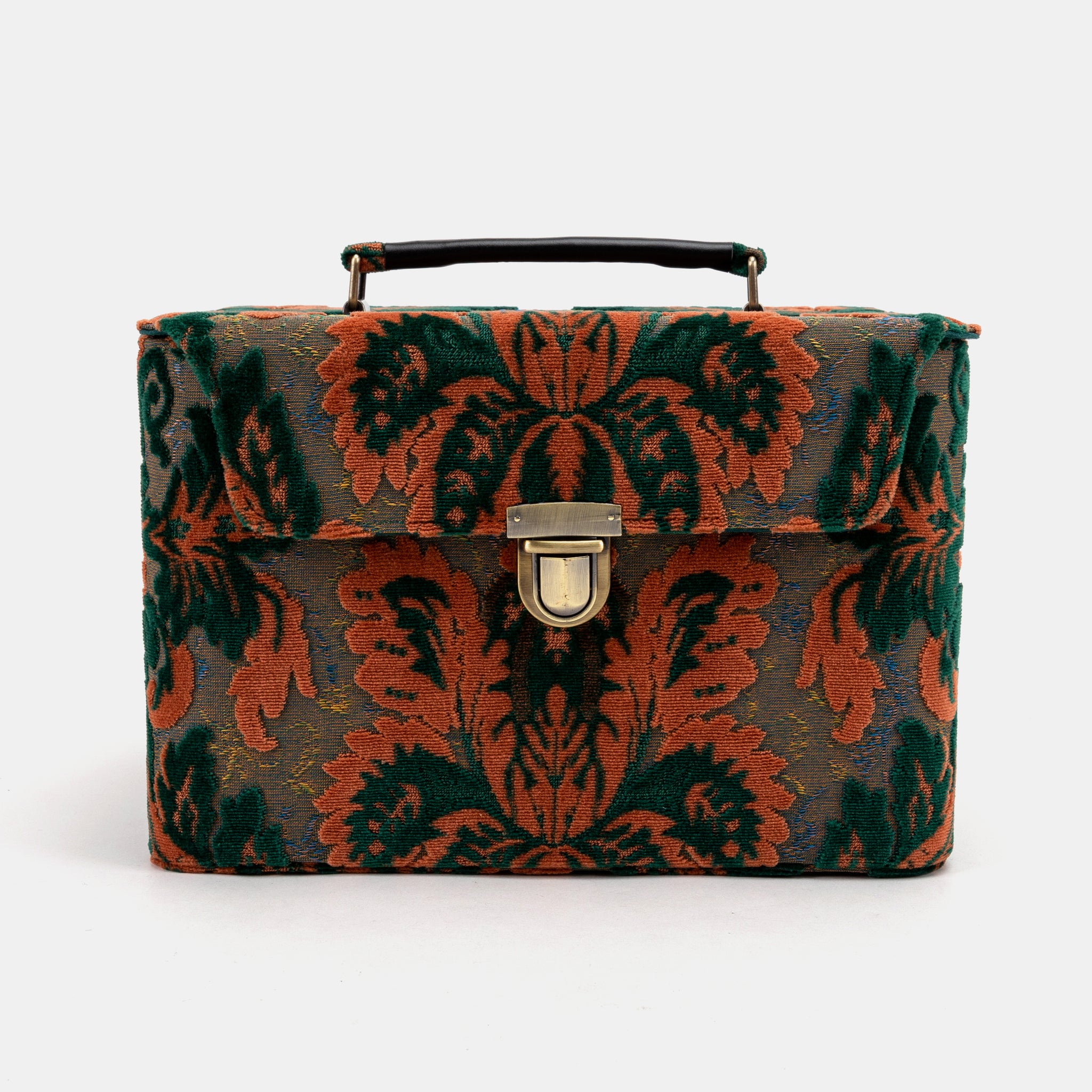 Josephine Large Train Case Purse | Burnout Velvet Revival Jade