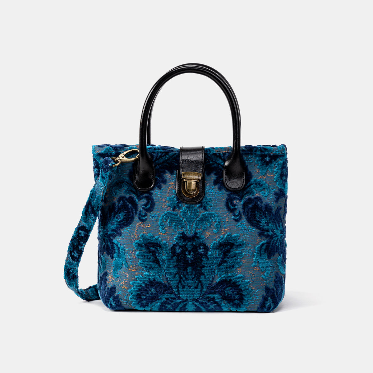 Burnout Velvet Revival Aqua | Tuck Lock Carpet Satchel