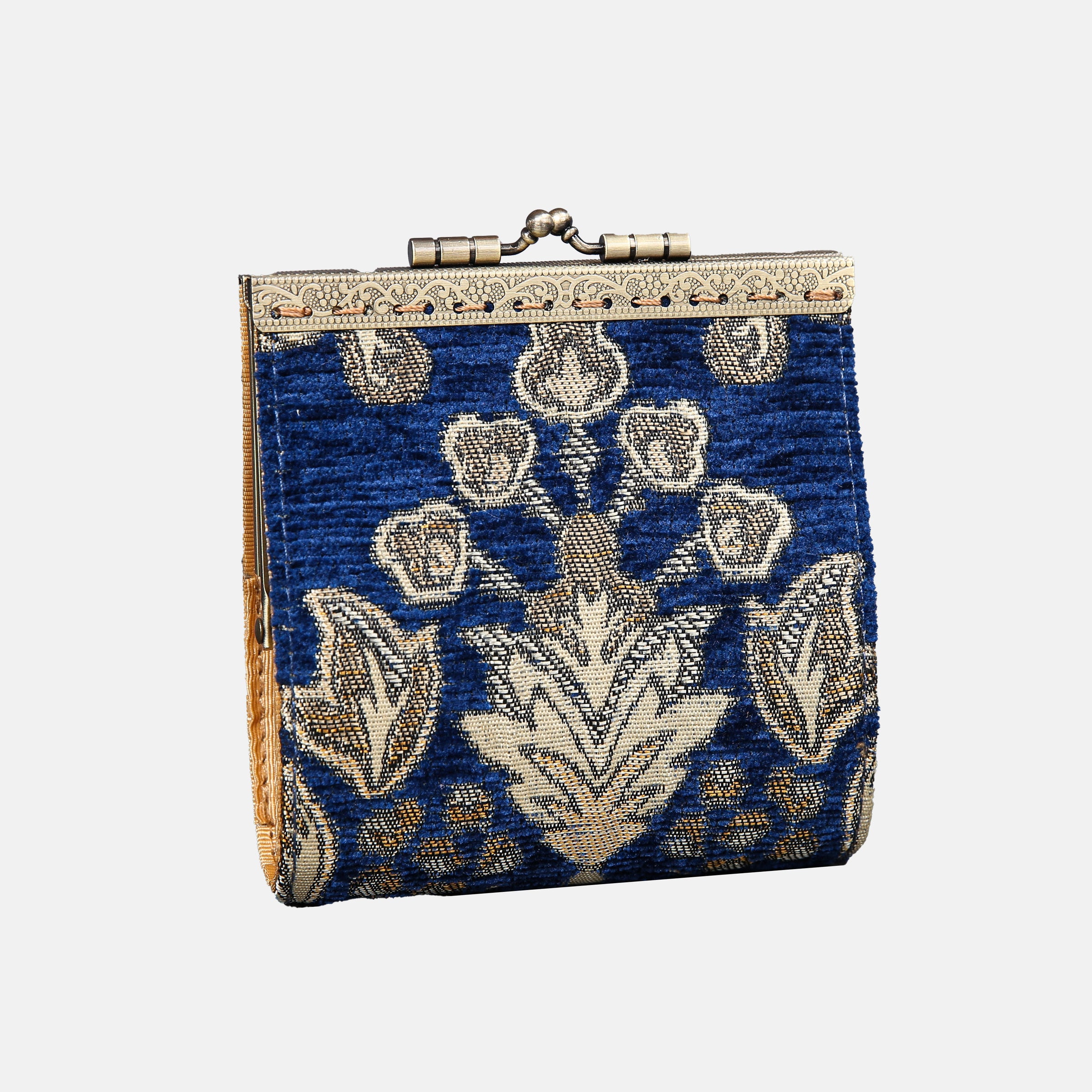 Victorian Blossom Blue Card Wallet Carpetbag of America